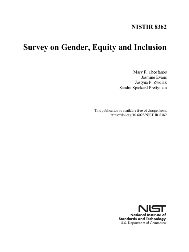 Fillable Online nvlpubs nist Survey on Gender, Equity and Inclusion Fax ...