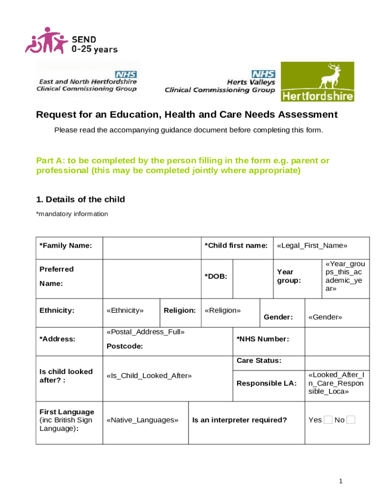 Making a request for an EHC needs assessment: Model letter 1 Doc ...