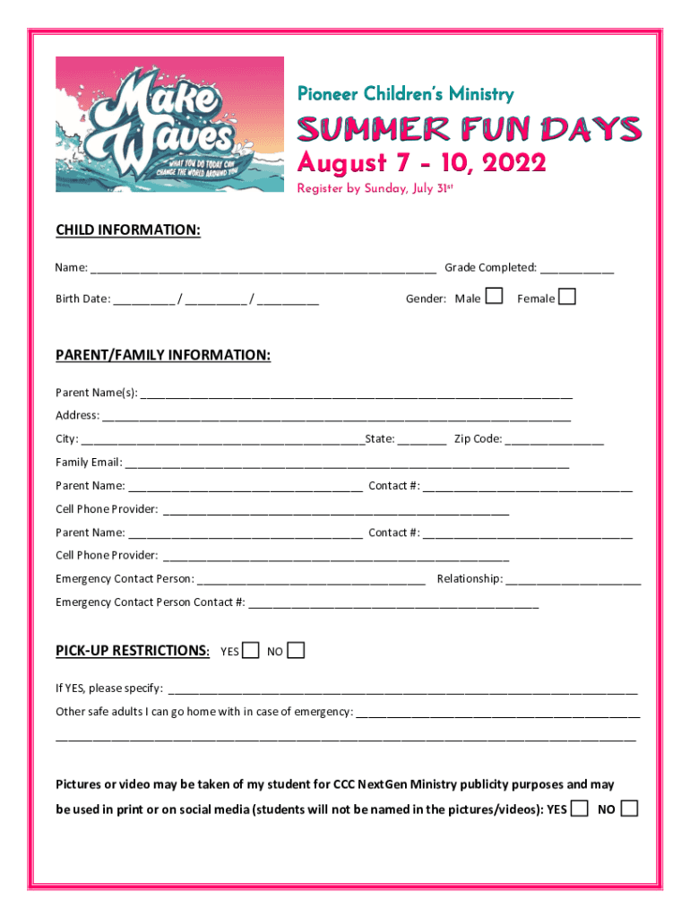 Fillable Online First Kids: Mid-Week Registration - Jotform Fax Email Print - pdfFiller