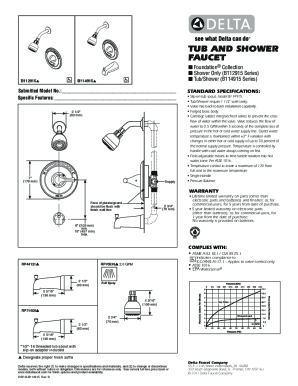 Fillable Online Single Handle Shower Trim in Chrome B112915Delta Faucet ...