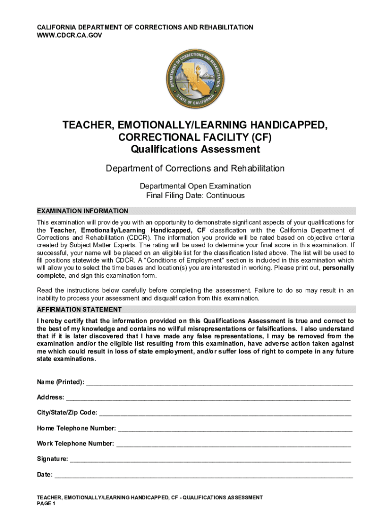 Fillable Online Office of Correctional Education - Division of ...