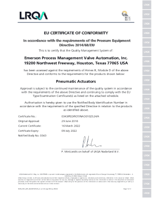 Fillable Online EU CERTIFICATE OF CONFORMITY - Pall Corporation Fax Email Print - pdfFiller