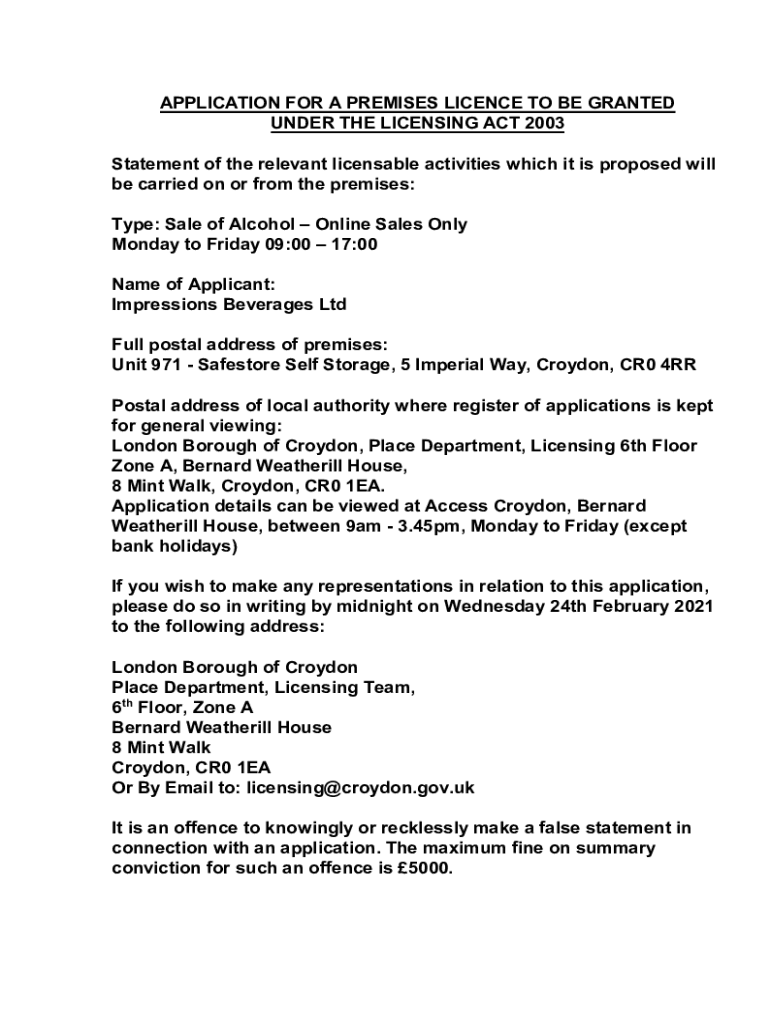 Fillable Online Redacted Application Form - 5 Imperial Way Fax Email ...
