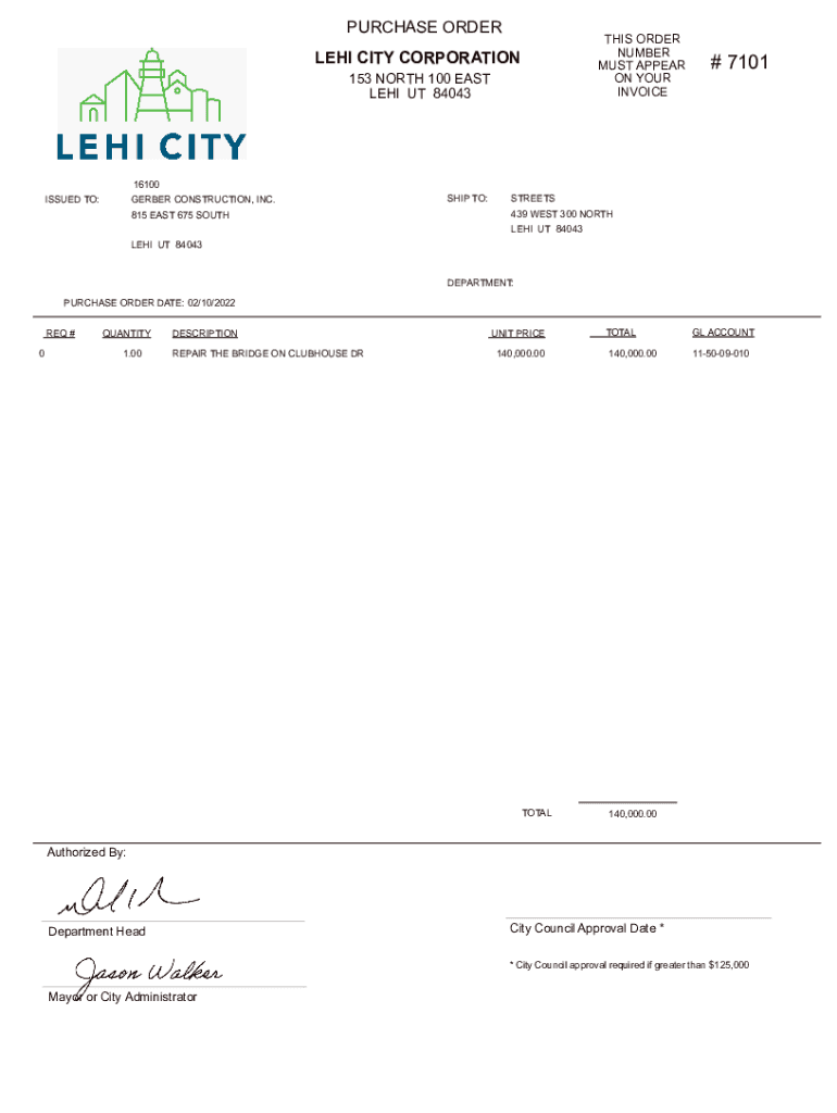 Fillable Online Lehi City Purchase Requisition Request - Amazon AWS Fax Email Print - pdfFiller