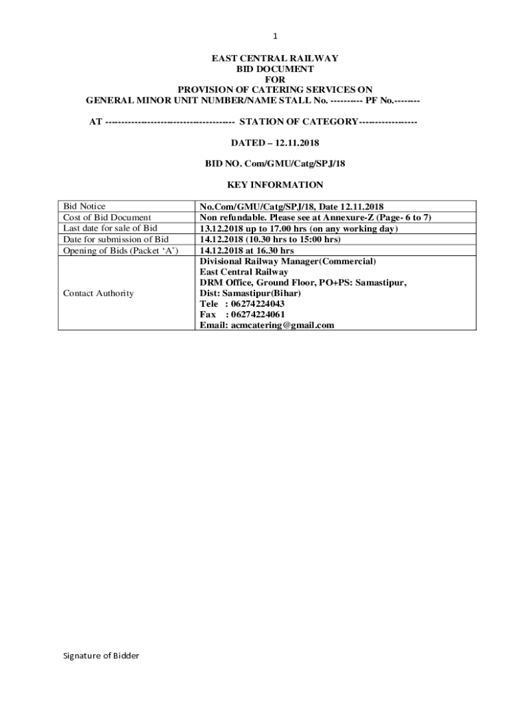 Fillable Online ecr.indianrailways.gov.in viewsectionEast Central ...