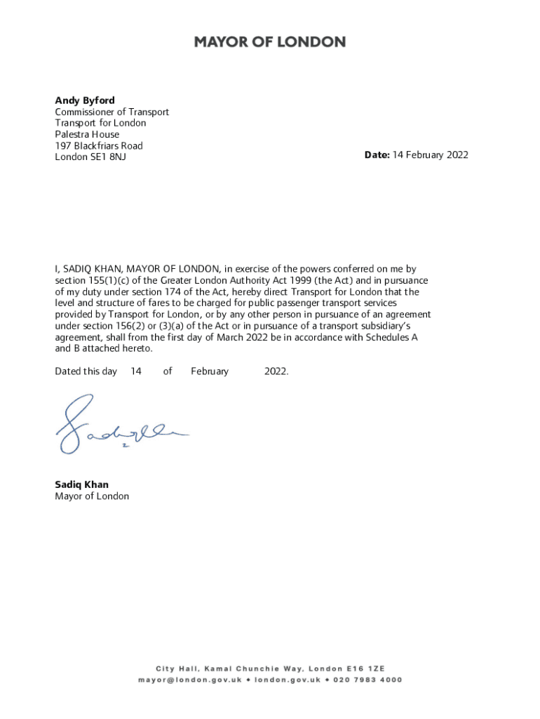 Fillable Online GLA Letter Template - Greater London Authority Fax ...