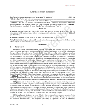 Fillable Online PATENT ASSIGNMENT AGREEMENT - Allied Security Trust Fax ...