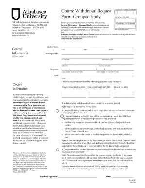Fillable Online Course Withdrawal Request Form - Office of the ...