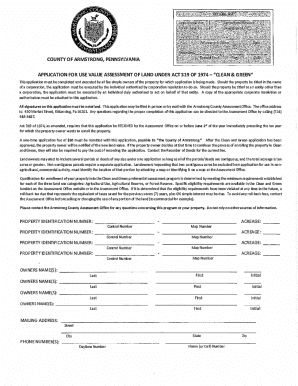 Fillable Online co armstrong pa Clean and Green - Pennsylvania ...