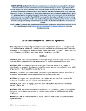 Fillable Online Social Media Independent Contractor Sample Fax Email ...