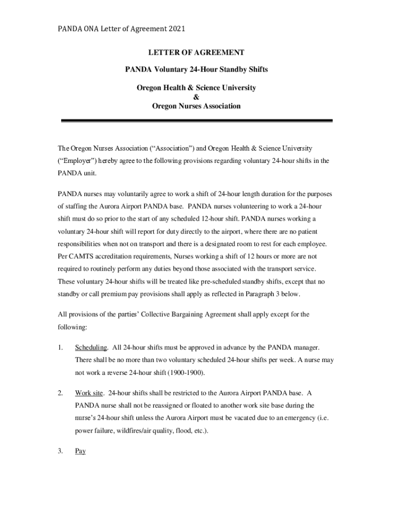 Fillable Online PANDA ONA Letter of Agreement 2021 - cdn.ymaws.com Fax ...