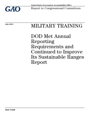 Fillable Online MILITARY TRAINING DOD Met Annual Reporting ... - DTIC ...