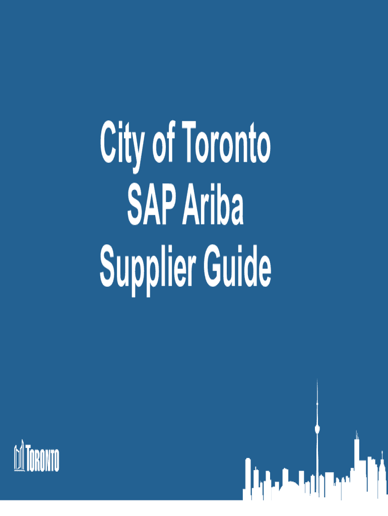 Fillable Online City of Toronto SAP Ariba Supplier Guide Fax Email ...