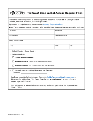 Fillable Online Tax Court Case Jacket Access Request Form - njcourts ...