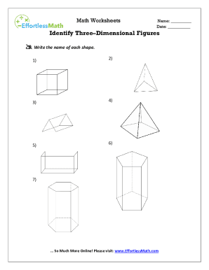 Fillable Online Solid 3D Shapes Worksheets - Math Worksheets 4 Kids Fax ...