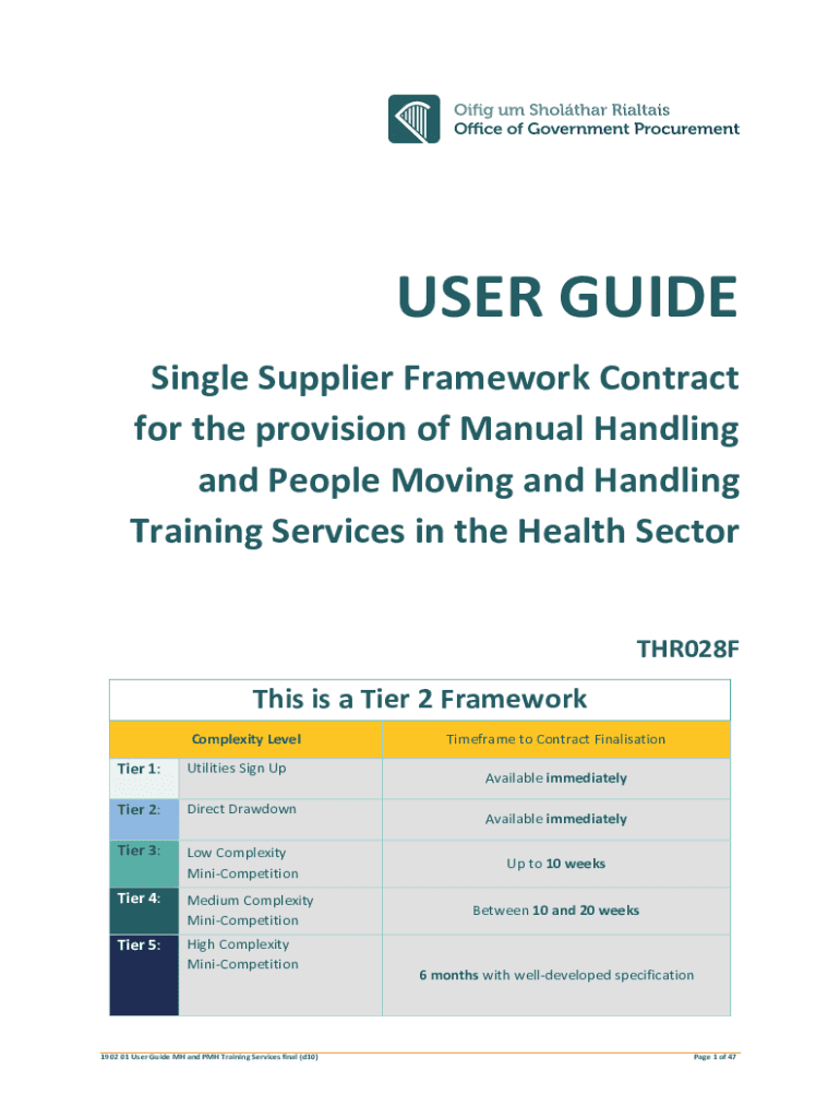 Fillable Online OPG framework user guide. Single Supplier Framework ...
