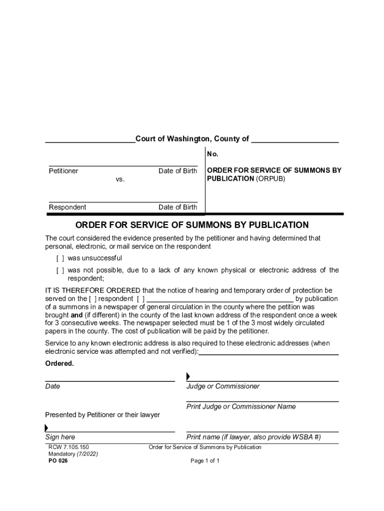 Fillable Online Protection Orders - King County - King County ...