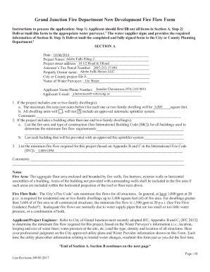 Fillable Online Grand Junction Fire Department New Development Fire ...