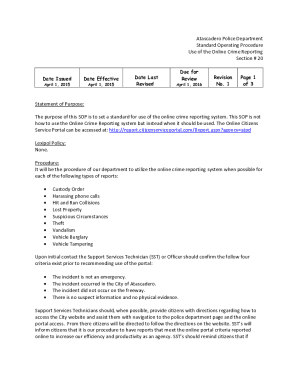 Fillable Online Atlanta Police Department Standard Operating Procedure ...