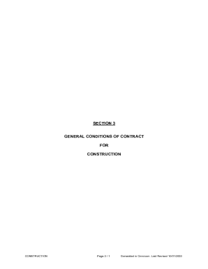 Fillable Online General Conditions of Contract for Construction Fax ...