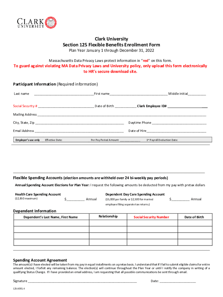 Fillable Online fill.ioFlexible-Benefits-125-Plan-Enrollment ...