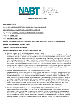 Fillable Online STATEMENT OF INTEREST FORM Name: JOLENE E. WEE ... Fax ...