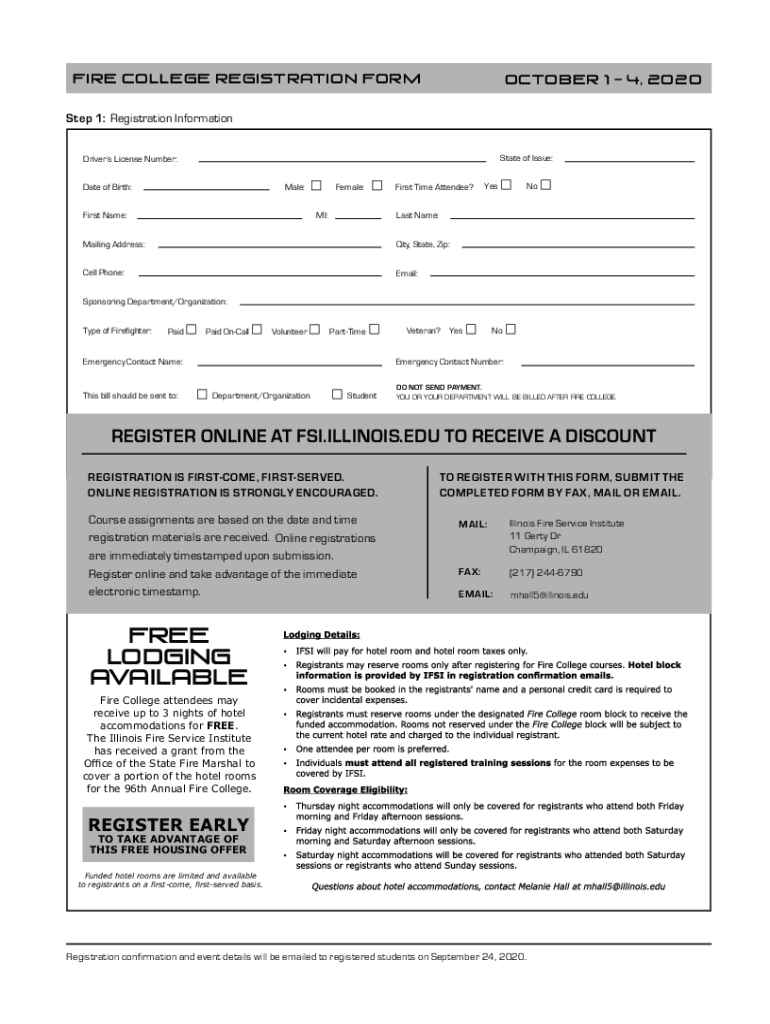 Fillable Online 2020 FC Registration Form.cdr - Illinois Fire Service Institute Fax Email Print ...