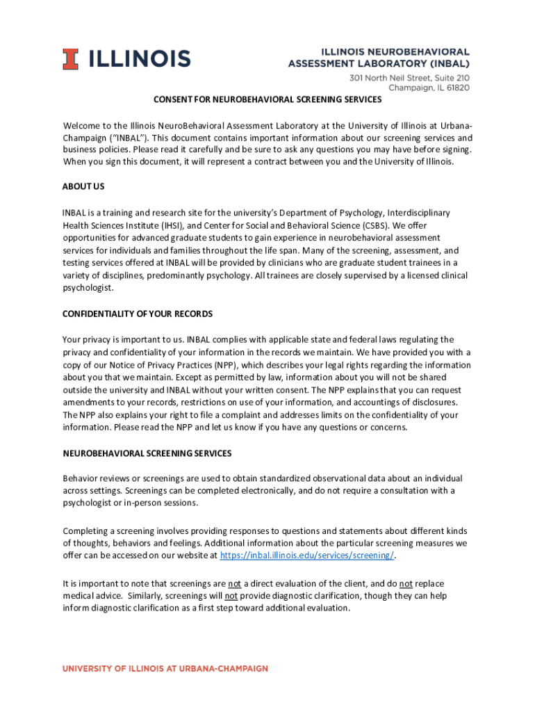 Fillable Online INFORMED CONSENT FOR NEUROBEHAVIORAL ASSESSMENT ...