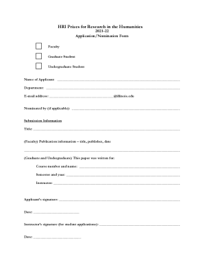 Fillable Online 2021-22 Application/Nomination Form Fax Email Print ...