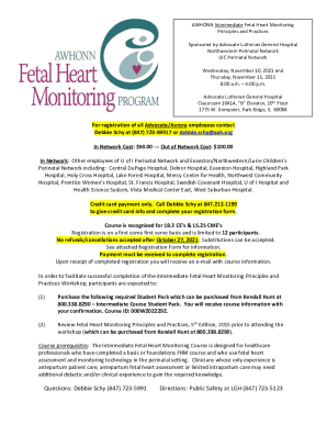 Fillable Online Intermediate Fetal Monitoring Course - University of ...