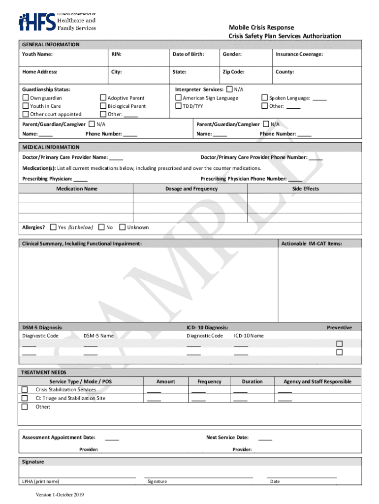 Fillable Online socialwork illinois Crisis Authorization Sample - School of Social Work Fax ...