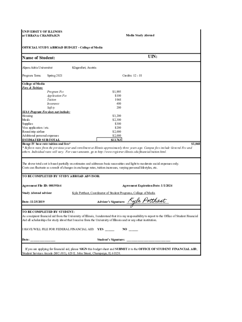 Fillable Online Name of Student: UIN: - University of Illinois Urbana-Champaign Fax Email Print ...