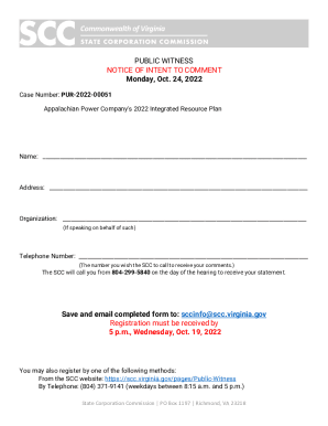 Fillable Online SCC Public Appearance Form Fax Email Print - pdfFiller