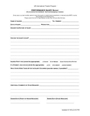 Fillable Online Performance Incident Report.doc Fax Email Print - pdfFiller