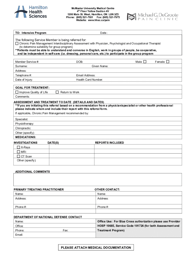 Fillable Online Referral-Form-DND-Pain-Clinic - Hamilton Health ...