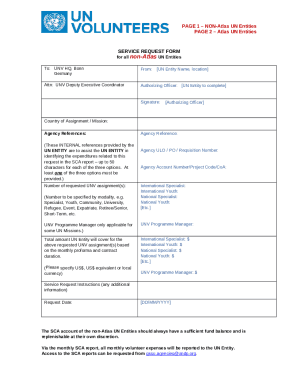 Agency Request - United Nations Volunteers Doc Template | pdfFiller