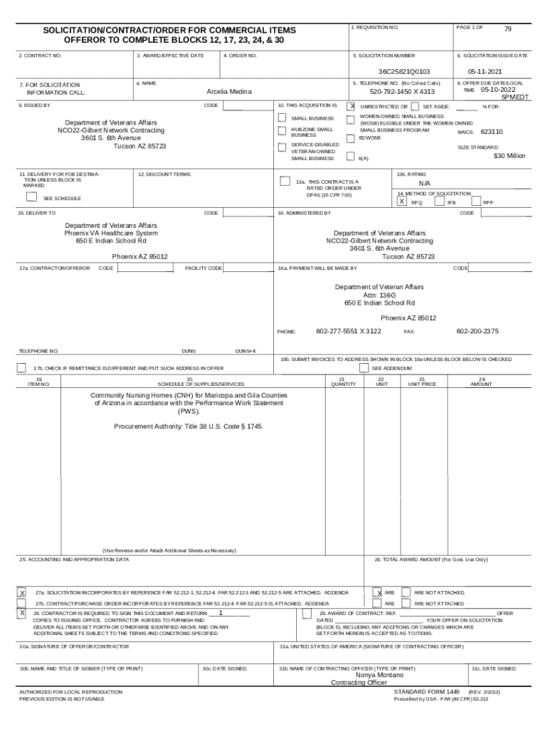 Section 1 - The Schedule SF 1449 cover sheet - U.S. Embassy ... Doc ...