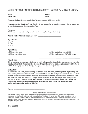 Fillable Online Large-Format Printing Request Form - James A. Gibson ...