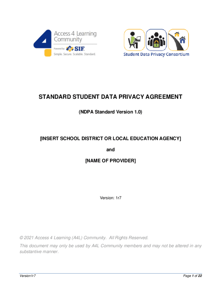 Fillable Online Fillable Standard Student Data Privacy Agreement IL ...