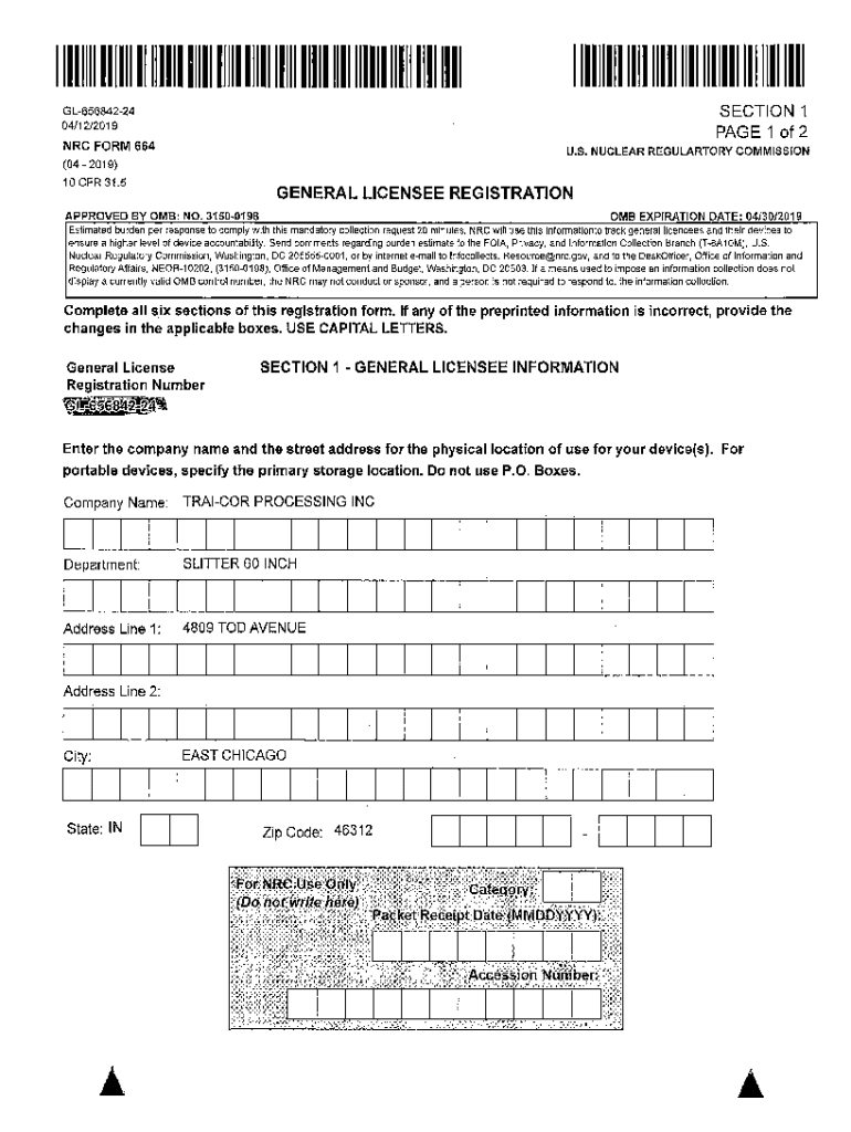 Fillable Online GL Registration from Trai-Cor Processing, Inc Fax Email ...