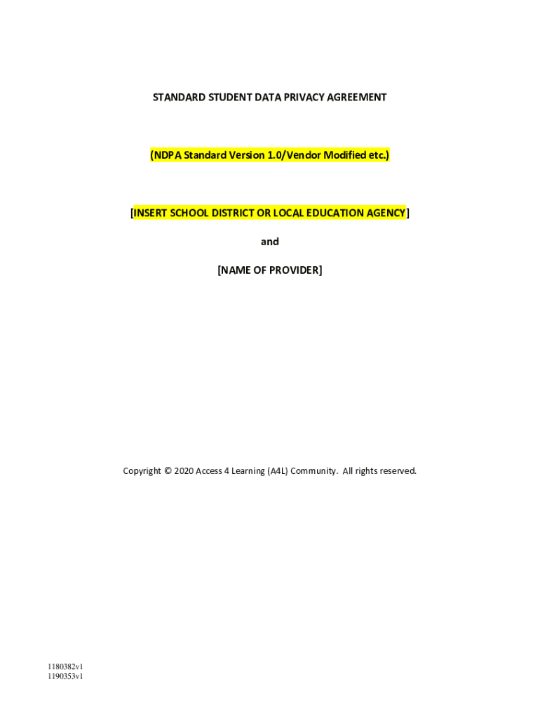 Fillable Online standard student data privacy agreement Fax Email Print ...