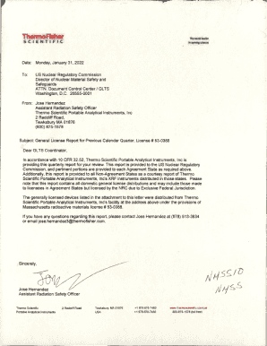 Fillable Online GL Report from Thermo Scientific Portable Analytical ...
