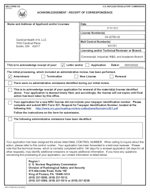 Fillable Online Cardinal Health 414, LLC; NRC Form 532 Acknowledgement ...