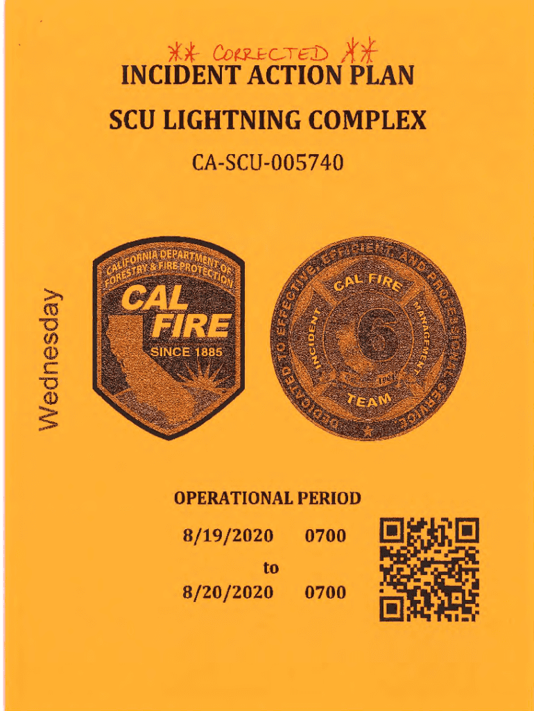 Fillable Online $ INCIDENT ACTION PLAN SCU LIGHTNING COMPLEX Fax Email ...