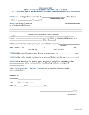 School Board Resolution Authorizing Issuance of an Order - dpi wi Doc ...