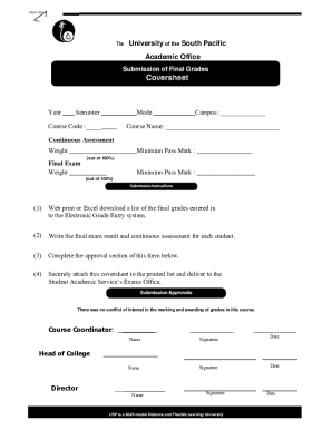 Fillable Online Exam Cover Sheet - University of the South Pacific Fax ...