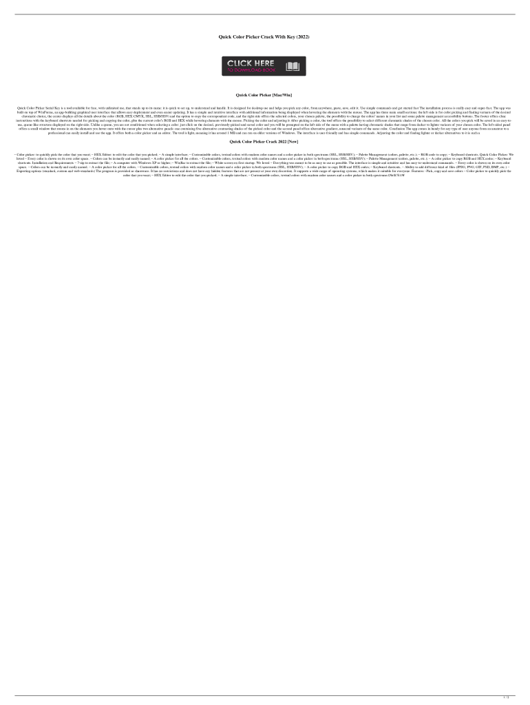 Fillable Online Just Color Picker 5.6 - best free colour tool for Windows and macOS Fax Email ...