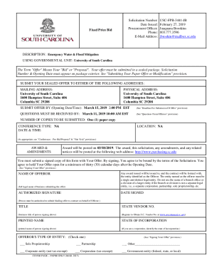 Fillable Online Fixed Price Bid Solicitation Number: Date Issued Fax ...