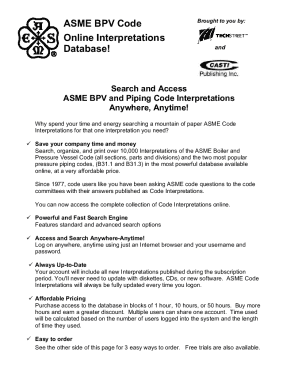Fillable Online Techstreet ASME BPV Code Online Interpretations ...