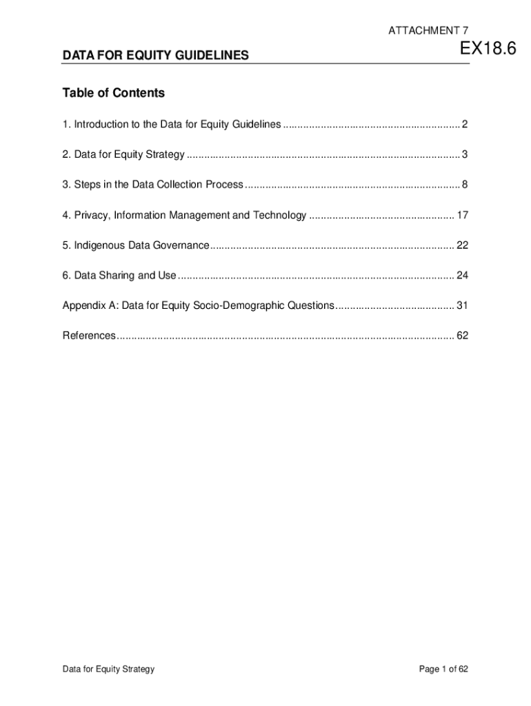Fillable Online DATA FOR EQUITY GUIDELINES EX18.6 Table of Contents ...